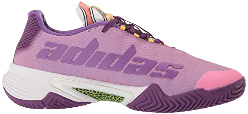 adidas Women's Barricade Tennis Shoe, Rose Tone/Core Black/Glory Purple, 8