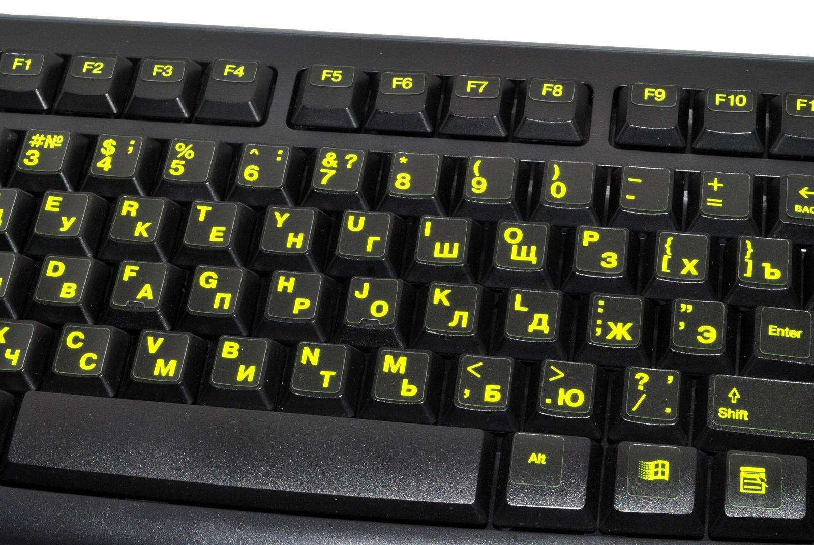 Glowing Reflective Fluorescent Russian English US Lettering Keyboard Label