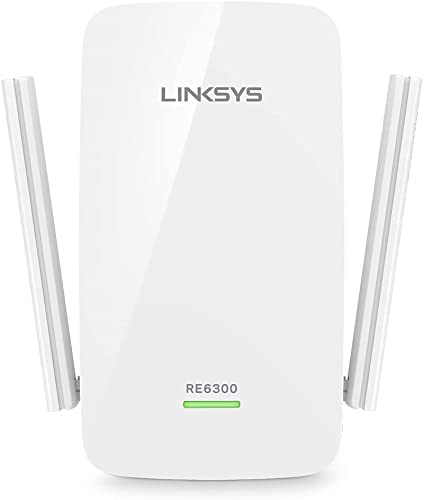 Linksys WiFi Extender WiFi 5 Range Booster, Dual-Band Booster, 1,000 Sq. ft Coverage, Speeds up to (AC750) 750Mbps - RE6300