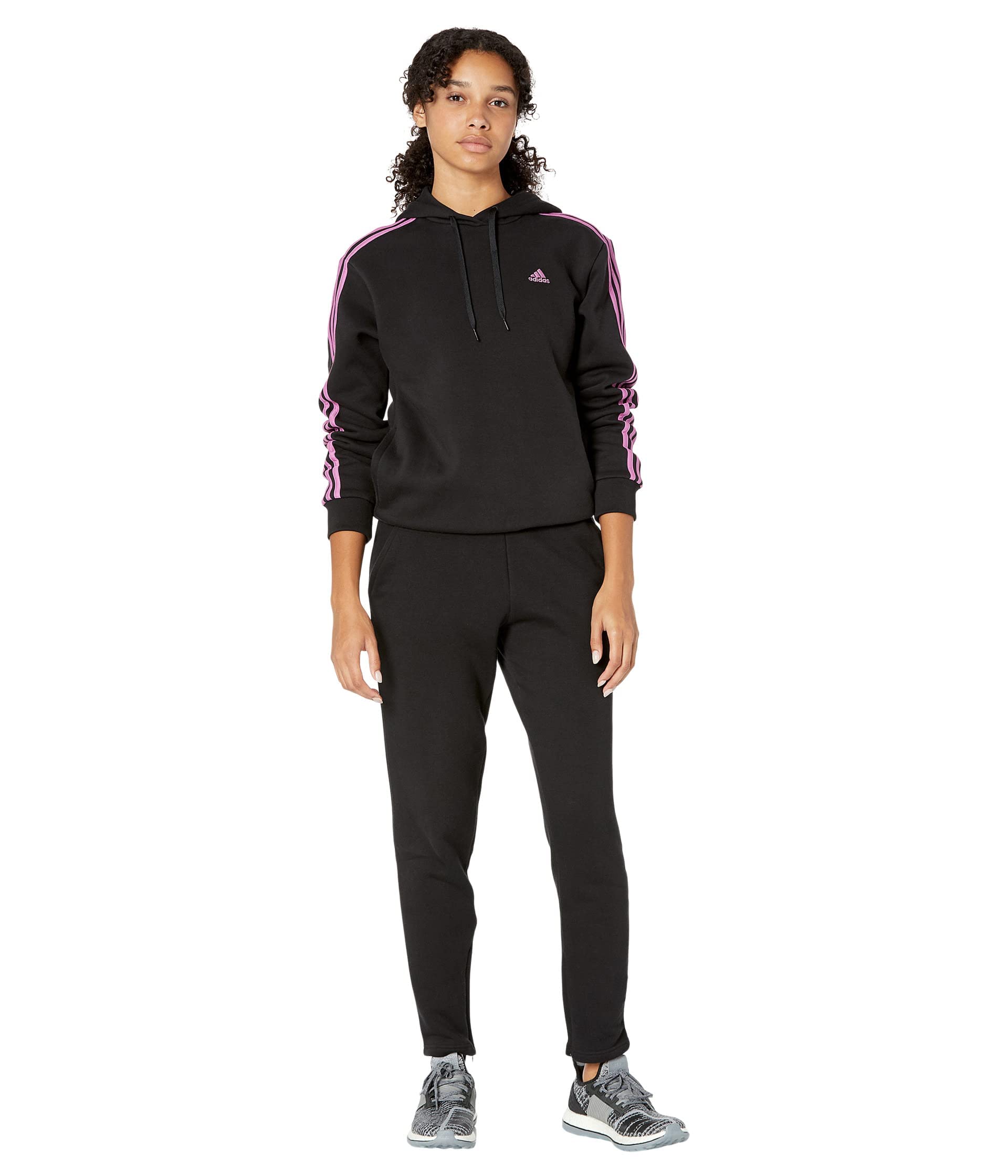 adidas Women's All SZN Fleece Tapered Pants, Black, Small