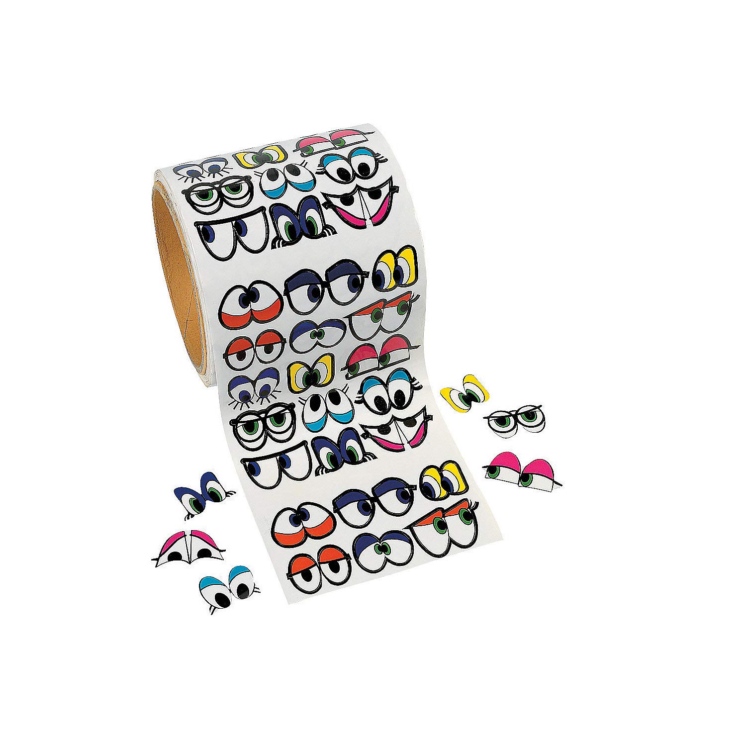 Cute Colored Eye Stickers - Cartoon Stickers - Scrapbook Stickers - Fun Eyeball Stickers - Novelty Stickers - DIY Arts & Crafts - Assorted 1005 Eyes Stickers - 1 Sticker Roll - Stationary Decoration