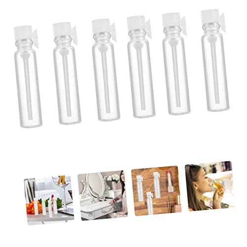 Beavorty 50pcs 1ml Perfume Bottle Clear Container Clear Container with Lid Travel Spray Bottle Empty Cosmetic Containers Bulk Clear Sample Tubes with Caps Sample Containers Travel Bottle