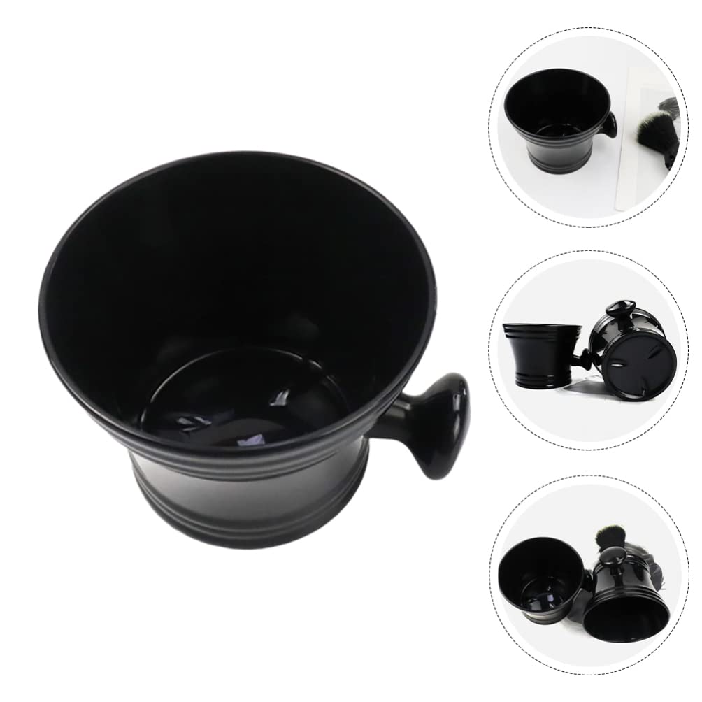 Beavorty Ceramic Shaving Bowl with Handle Wide Mouth Large Capacity Shaving Soap Pottery Cup for Men Portable Pottery Shaving Cream Mug