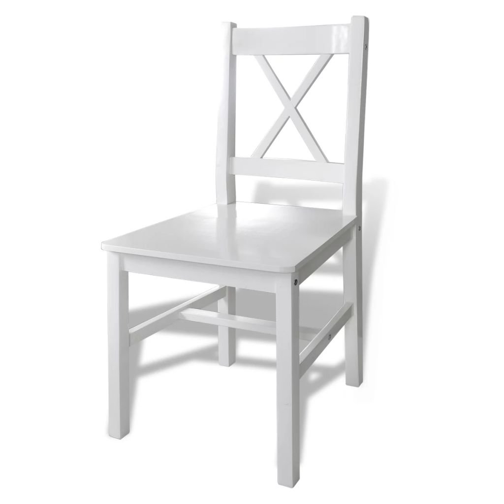 Festnight 5 Pcs Kitchen Dining Set 4 Person Dining Table with Chairs Wooden Set Home Dinette Furniture (White)