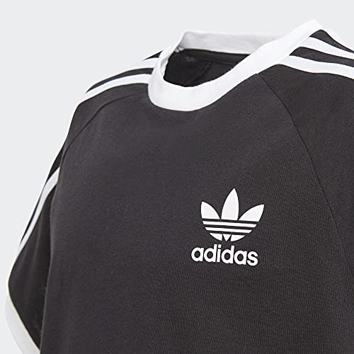 adidas Originals Boys' Big 3-Stripes Tee, black/white, Small