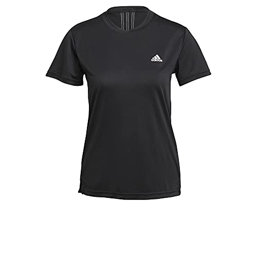 adidas womens Aeroready Designed 2 Move 3-stripes Sport Tee T Shirt, Black/White, Medium US