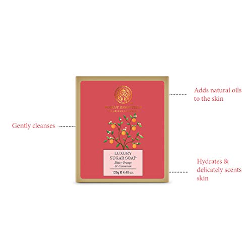 Forest Essentials Luxury Sugar Soap Bitter Orange & Cinnamon - 125g