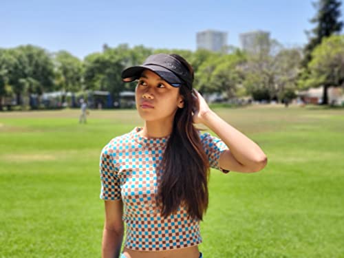 AJG Summer Sun Visor Hats for Women Retractable Brim Adjustable Sun Protection baseball Golf Tennis Cap (Black)