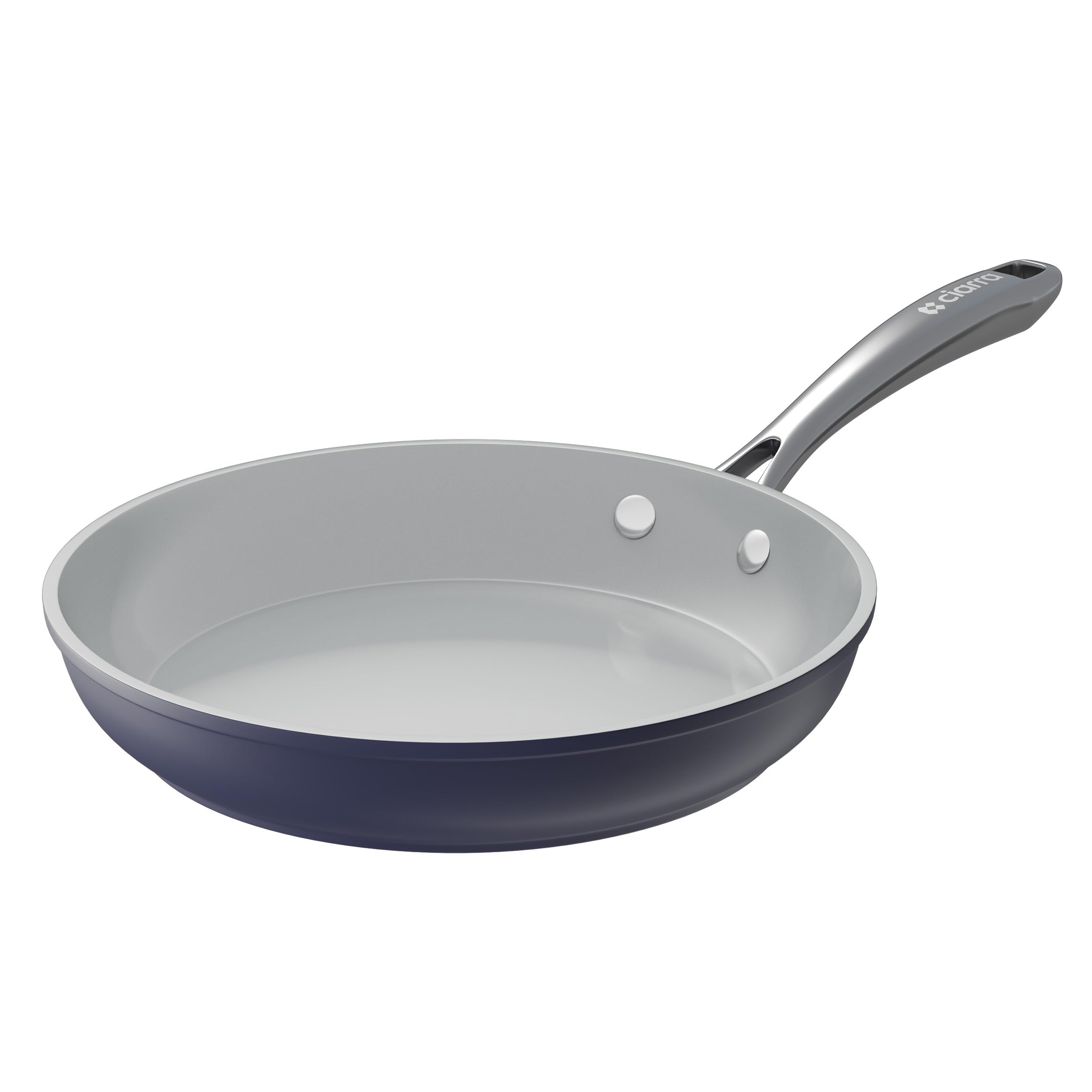 CIARRA Nonstick Ceramic Frying Pan, Non Toxic, PTFE & PFOA Free, Oven Safe & Compatible with All Stovetops, 10.2 Inches, Blue