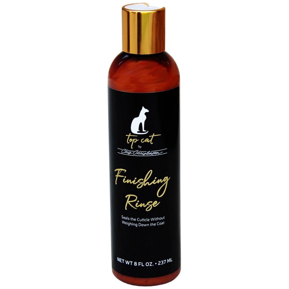 Chris Christensen Top Cat Finishing Rinse for Cats, Groom Like a Professional, Seals The Cuticle, Doesn't Weigh Down Coat, Made in USA, 8 oz