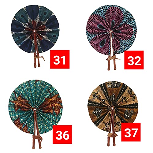 African Folding Hand Fan 10 Pack Set #1