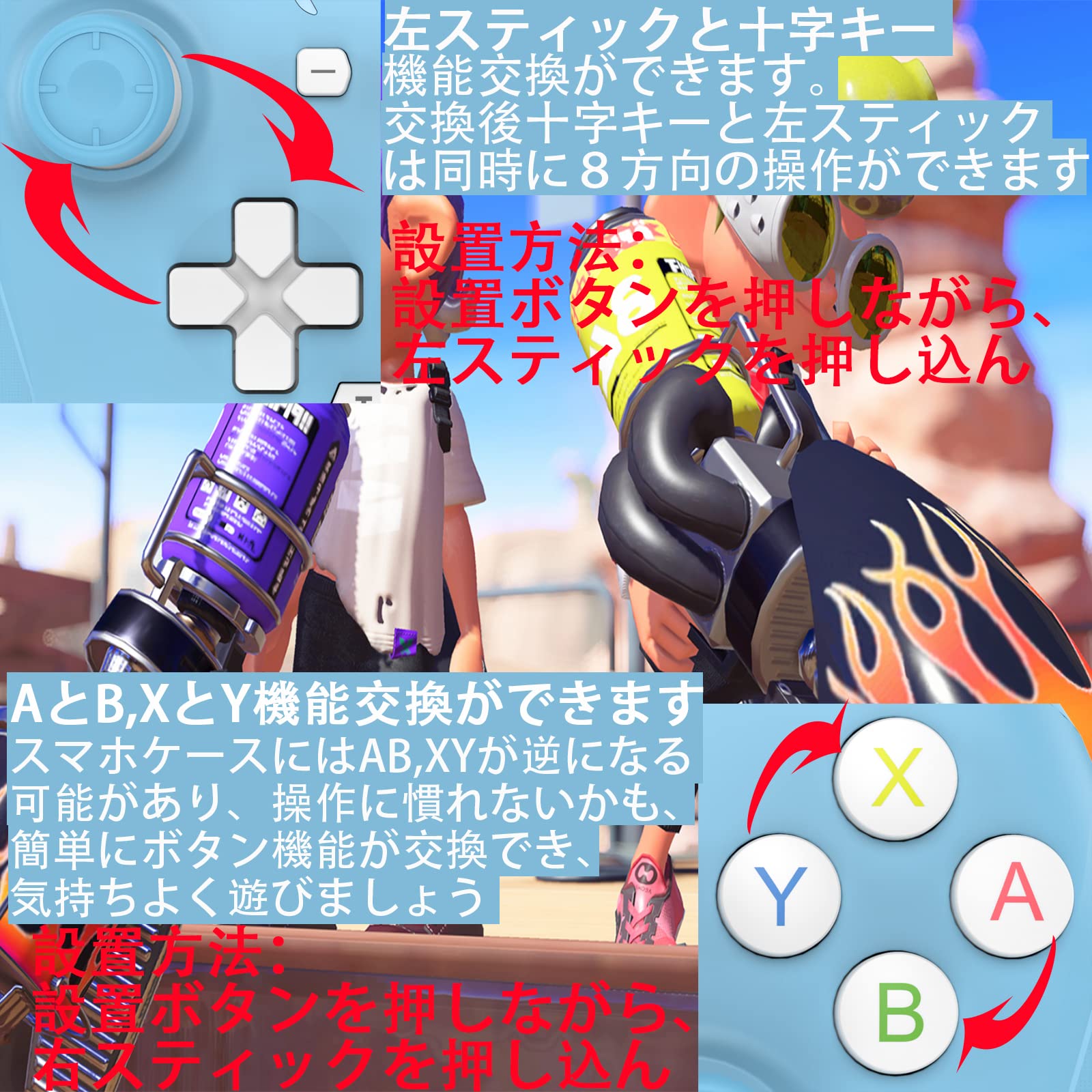 FONLAM Switch Controller Compatible with PC/iOS/Android, Wireless Controller for Nintendo Switch Lite/OLED, Programmable Back buttons, Cross Key is Interchangeable With Left Joystick, Layout of ABXY Can Be Changed, Adjustable Turbo Function/Vibration, Aut