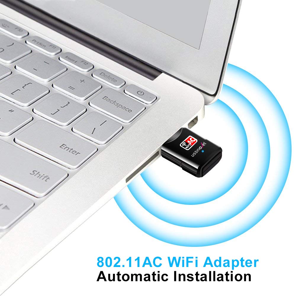 USB WiFi Adapter for PC,600Mbps Dual Band WiFi USB 802.11AC WiFi Adapter for PC Desktop Laptop,2.4GHz,5GHz USB WiFi Dongle Wireless Network Card Adapter Support Windows10/8/7/XP,Mac OS 10.9-10.15