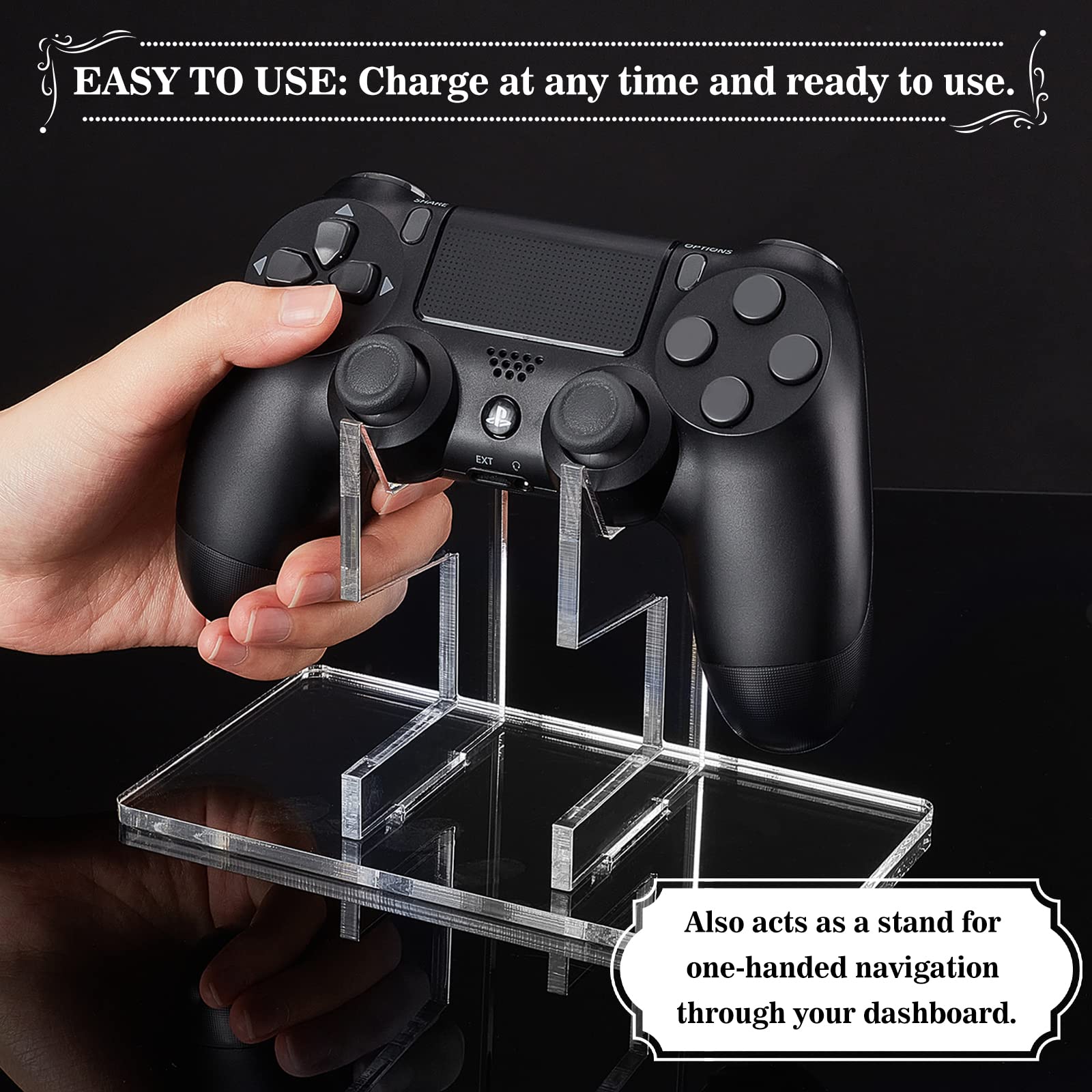 AHANDMAKER Controller Stand Holder, Universal Game Controllers Mount Stand Bracket Compatible Retro Modern Controllers Clear Remote Control for Xbox ONE PS4 PS5 Switch Display & Organization