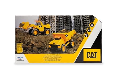 CAT Construction Toys, Motorized Dump Truck Toy, 6 Unique Sounds, 2 Motorized Functions, Lights & Sounds, Includes 3 AA Batteries.
