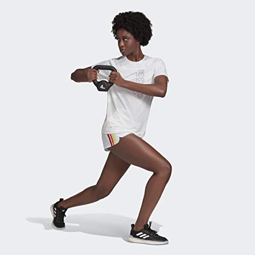 adidas womens Pride Pacer Shorts White Medium