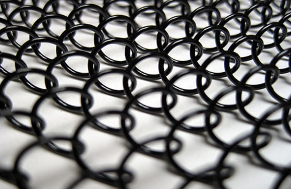 Fireplace Replacement Black Hanging Mesh Curtain Screens Two (2) Panels 20" High X 24" Wide with Pulls