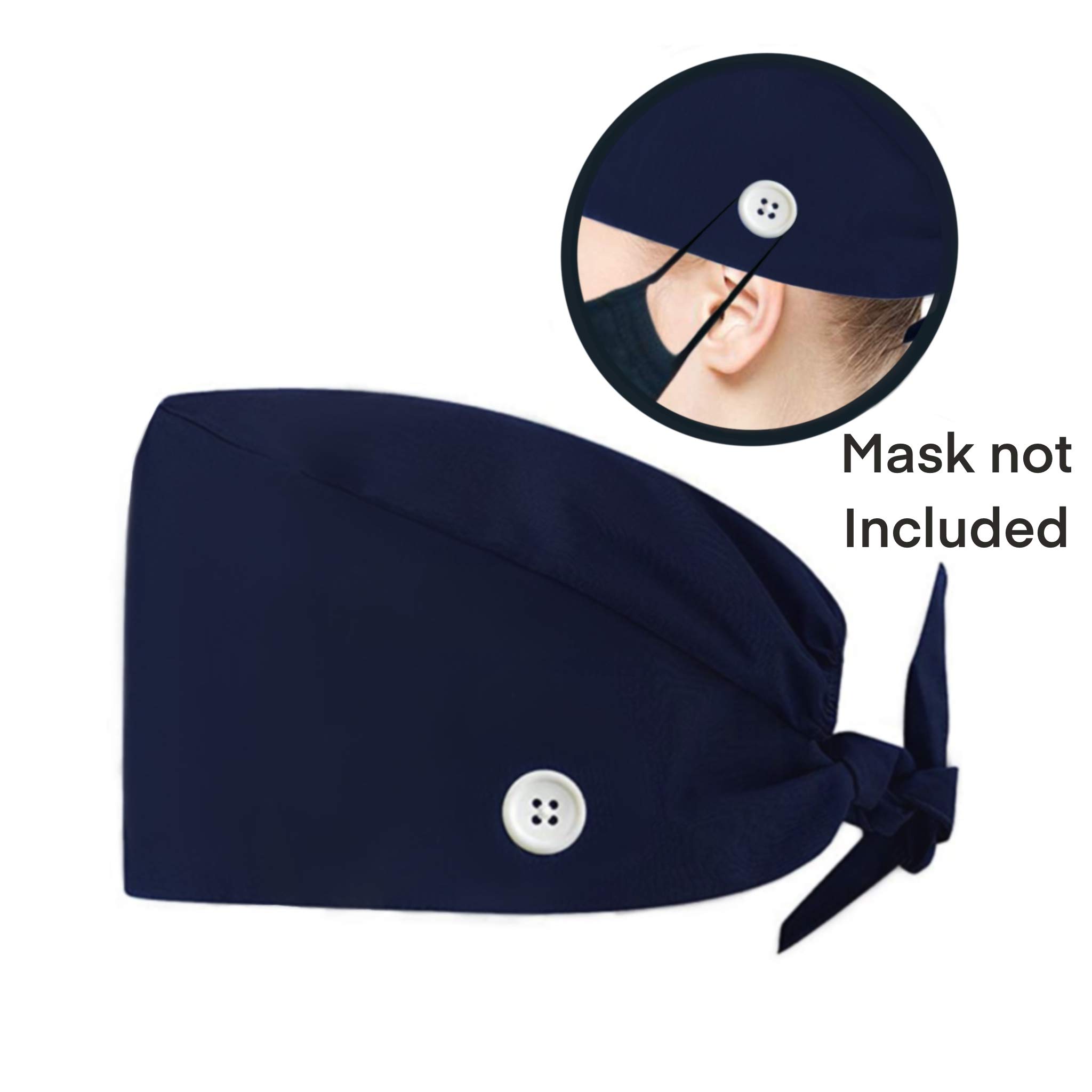 Acclaim Status Co. Working Cap Women's Men's Adjustable Hat with Button Tie Back Hats One Size Blue Navy Blue (Navy Blue)