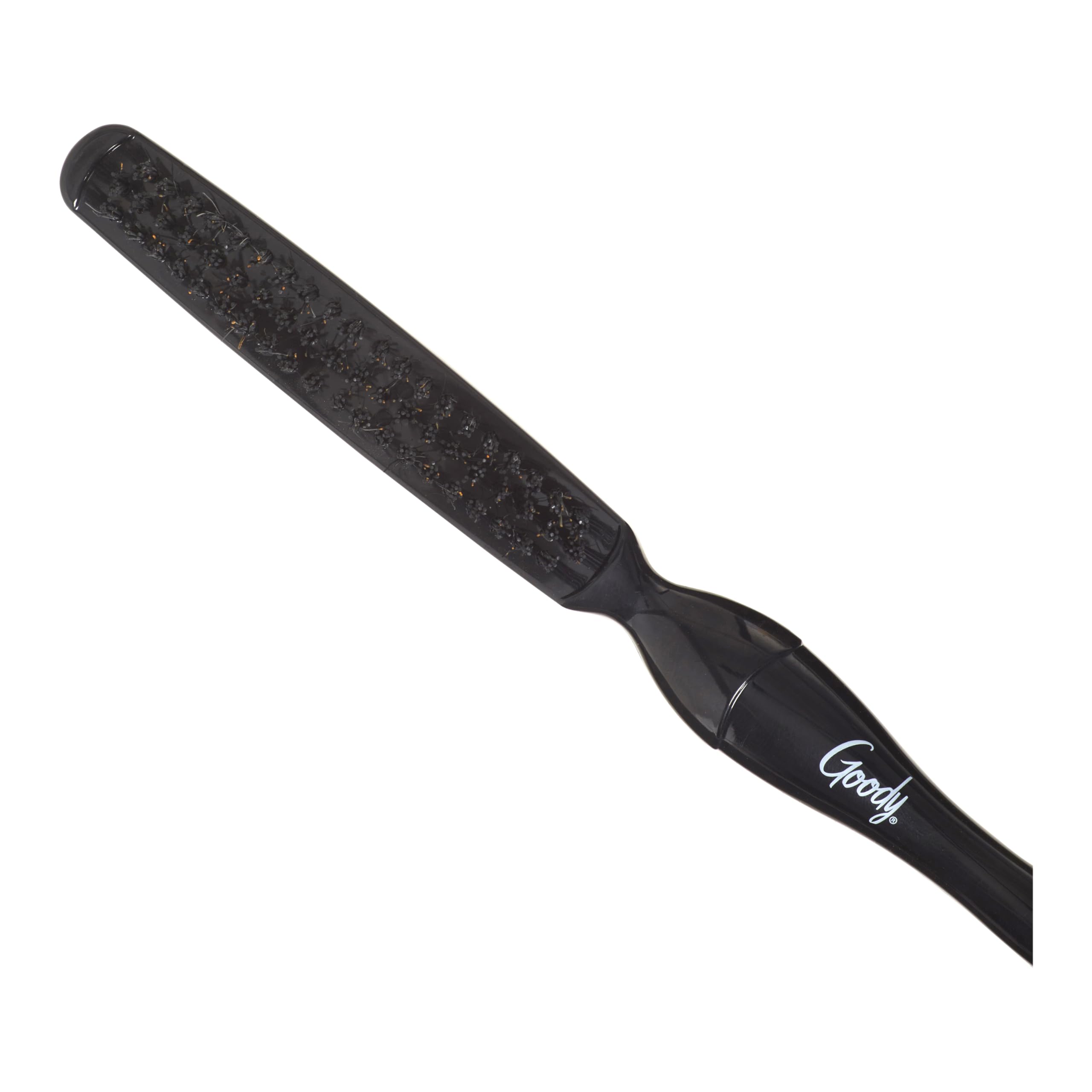 Goody Shine On Boar Edge Brush, Boar Bristle Hair Brush with Long Sectioning Tail, Smoothens Fly-Aways, Use as a Styling Brush, Hair Brush for All Hair Types, Textures & Styles, Black