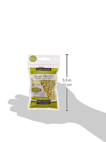 Essential Elements by Candle-Lite Company 4217093 Flameless Fragrance Lemongrass and Coriander Scent Bursts (4 Pack), Green