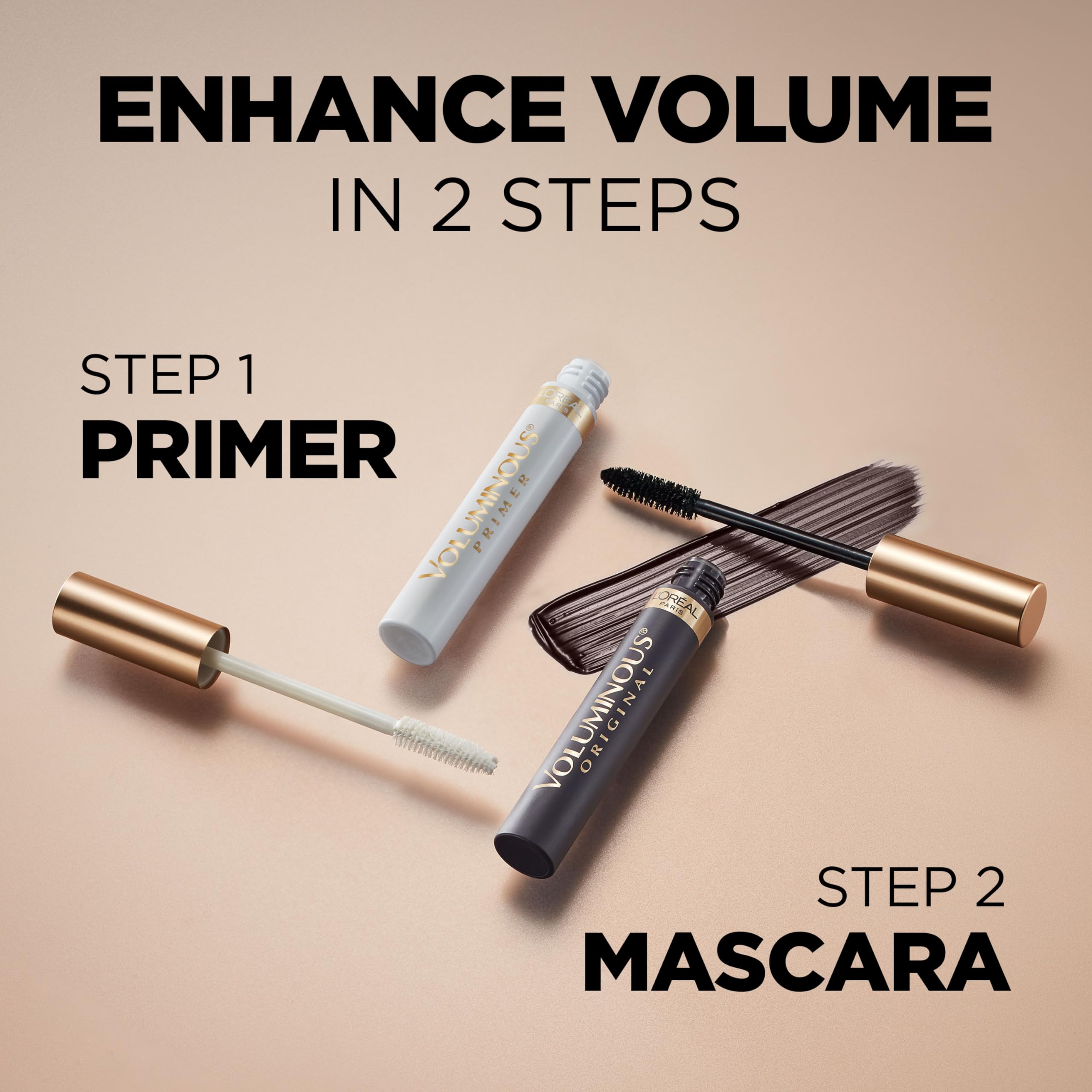 L’Oréal Paris Voluminous Lash Boosting Conditioning Primer Mascara, White Primer, 0.24 Fl Oz., 2 Count
