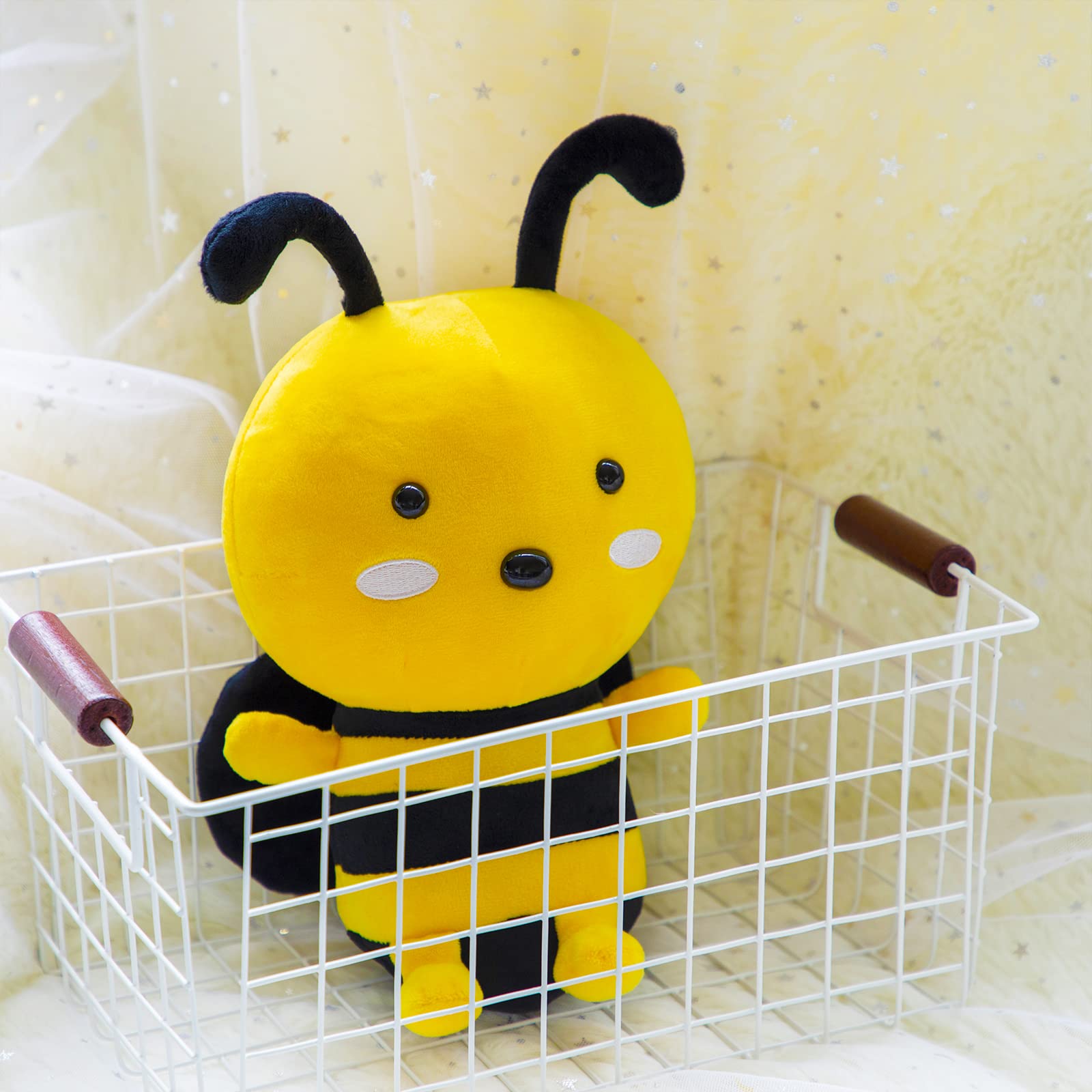 Putrer Bee Plush Toy,8" Bee Stuffed Animal,Soft Honeybee Plush Doll Gift for Kids Birthday Party,Christmas,Valentine (8 inch)