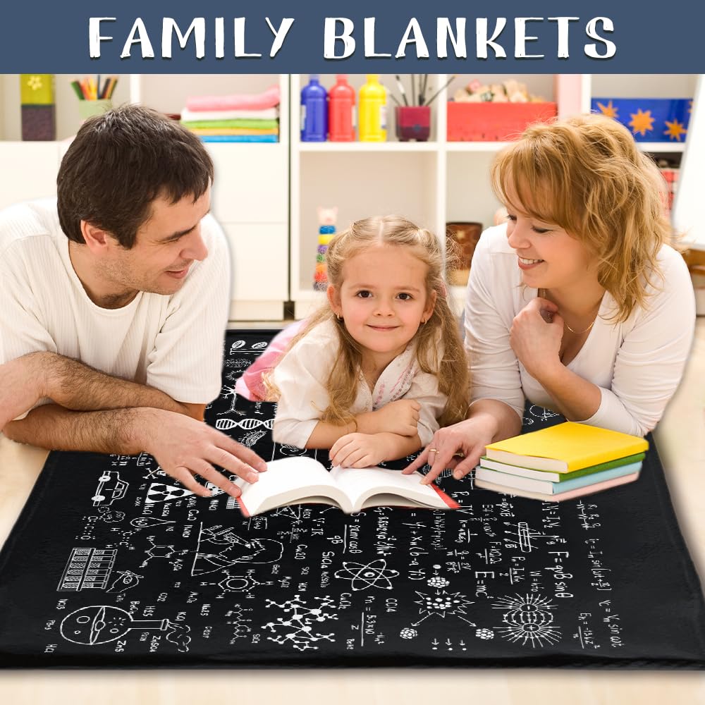 Science Formulas Chalkboard Math Physics Equation Blanket Flannel Throw Lightweight Super Soft Cozy Blankets for Couch Bed Sofa Chair, Gift for Birthday Thanksgiving Christmas 60"x50" for Teen