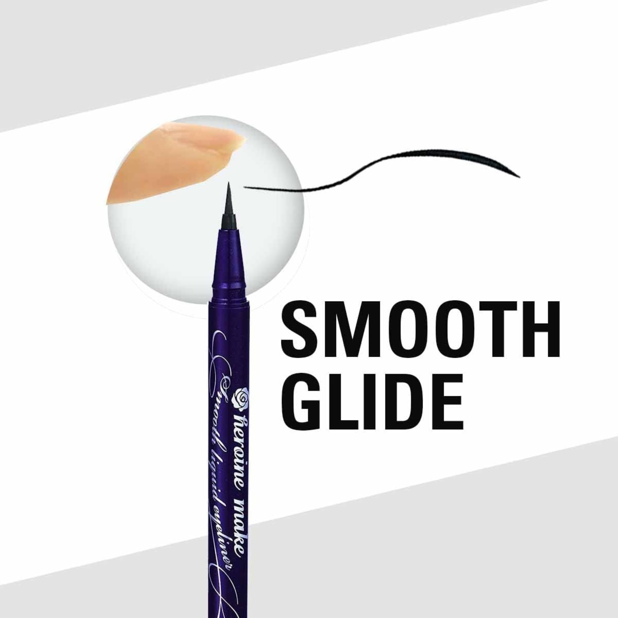 Heroine Make by KISSME Waterproof Smooth Liquid Eyeliner, Japanese Eye Makeup for Smudge-free, Super Keep 01 Jet Black