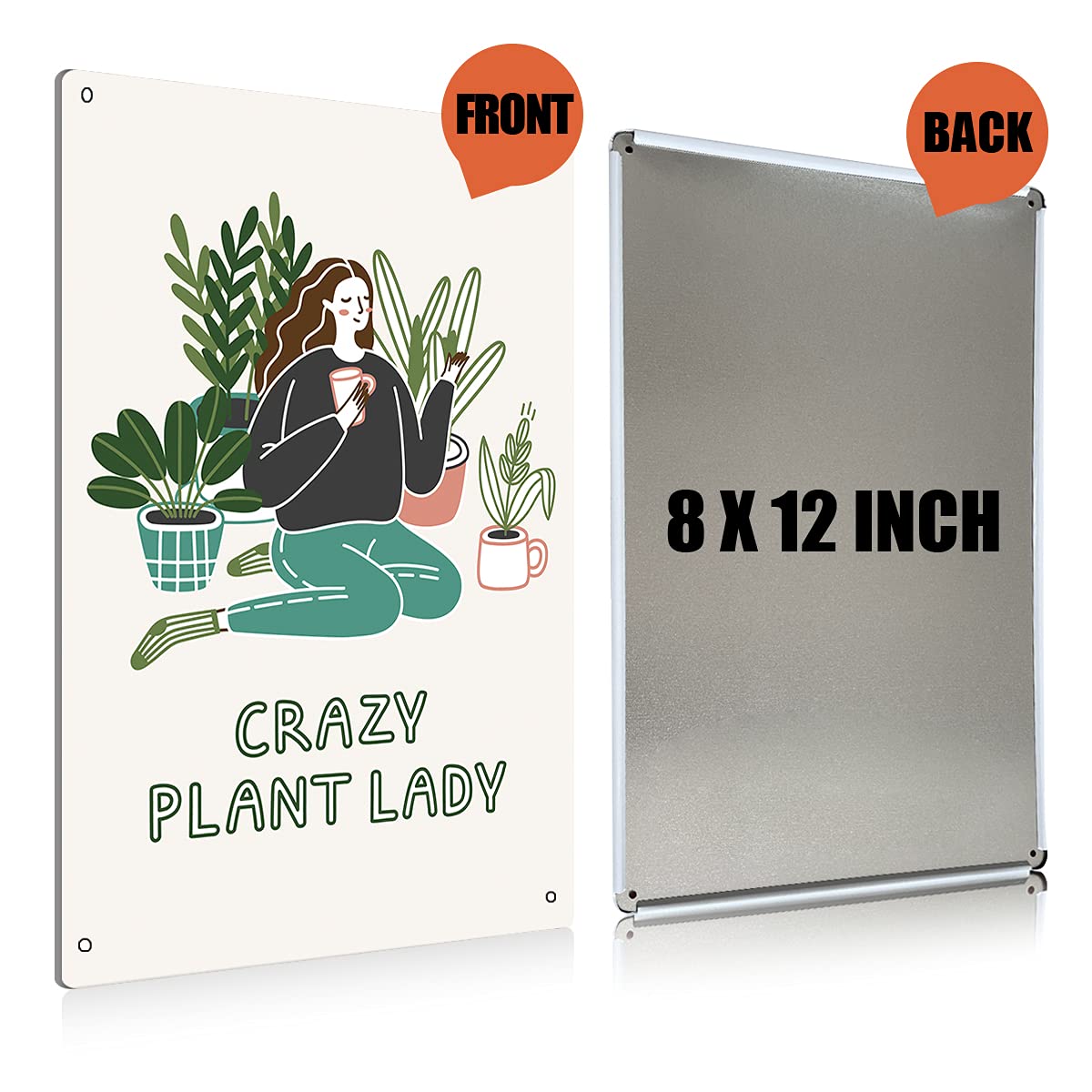Funny Crazy Plant Lady Sign Metal Tin Sign Wall Decor for Home Garden Decor Gifts - 8x12 Inch