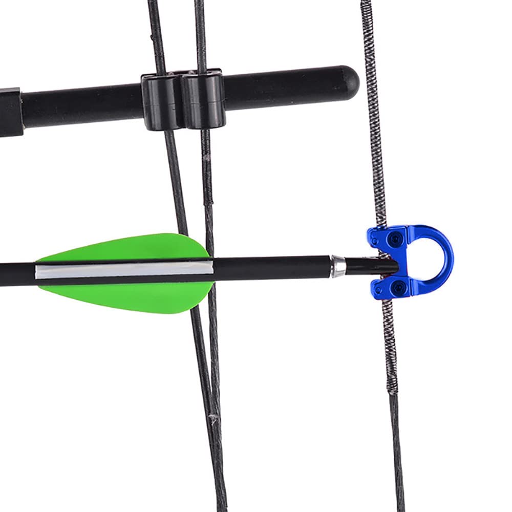 Archery Compound Bow D Loop Bowstring Metal D Ring Buckle Ultra-Nok Release Aids Hook with Allen Key for Hunting Shooting Target Practice(Black)