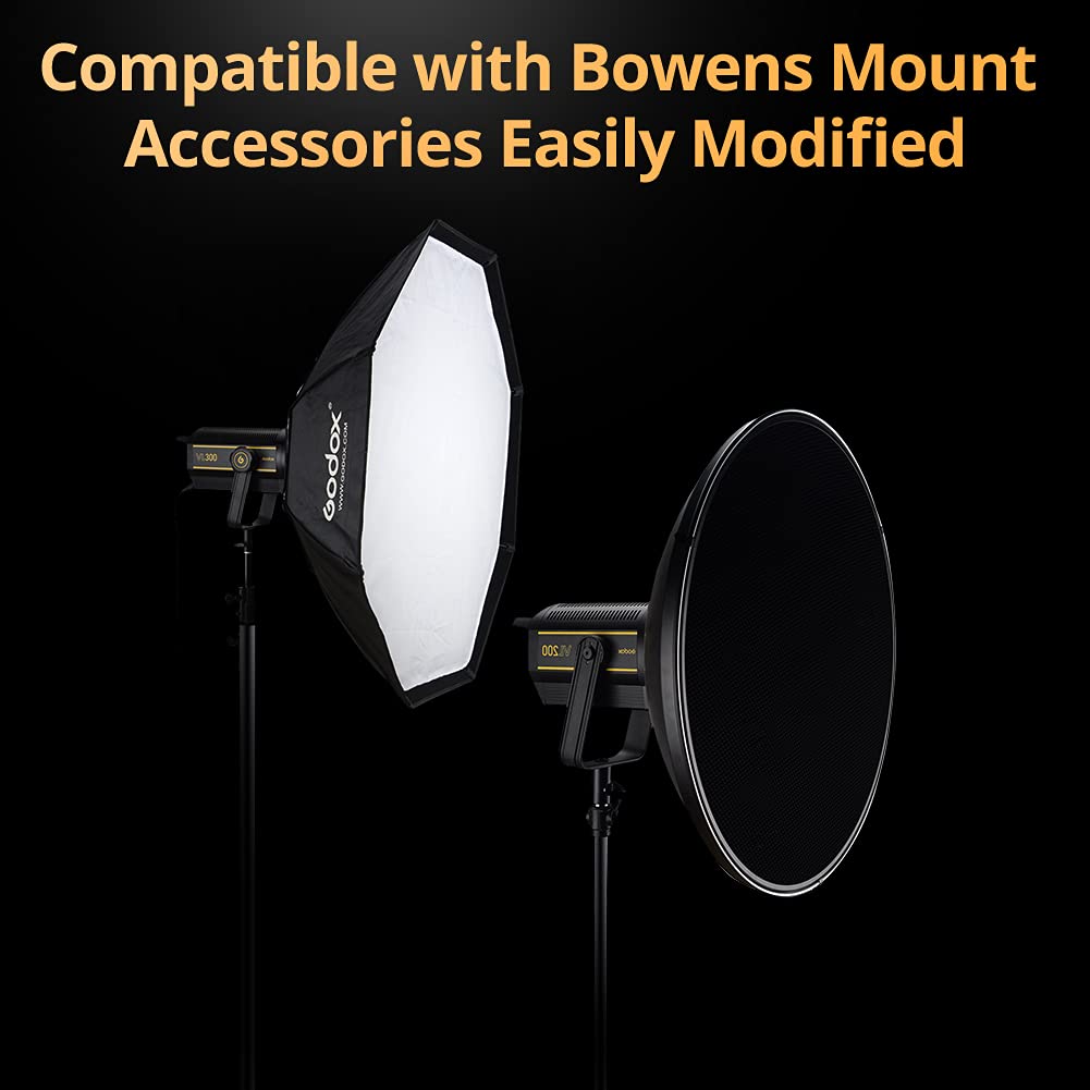 Godox VL300 300w New LED Lights,5600K Day Light, CRI 96+, TLCI 95, for Ideal Light Source for Newborn Photography, Still Life Photography, Portrait, Studio Lighting,Interview Lighting, Video Filming.