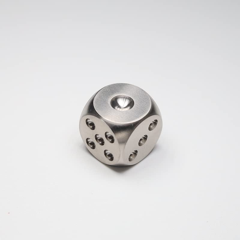 Titanium Alloy TC4 Solid dice six-Sided Traditional dice Square Box guessing Drink iced Drink EDC Toy (A)