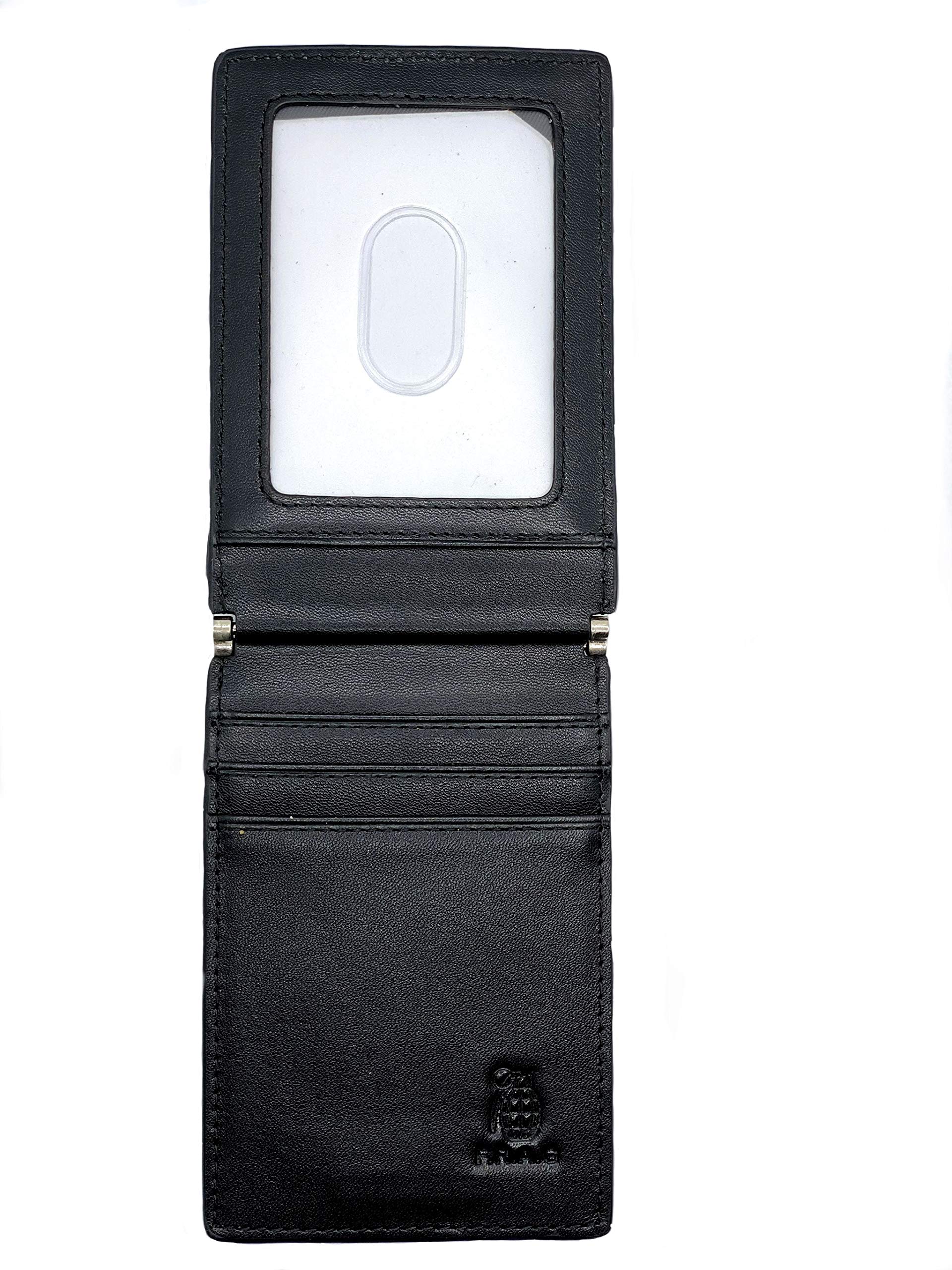 Frag Black Leather Sheriff Police Hidden Badge Wallet & Chain Necklace Lanyard, Medium