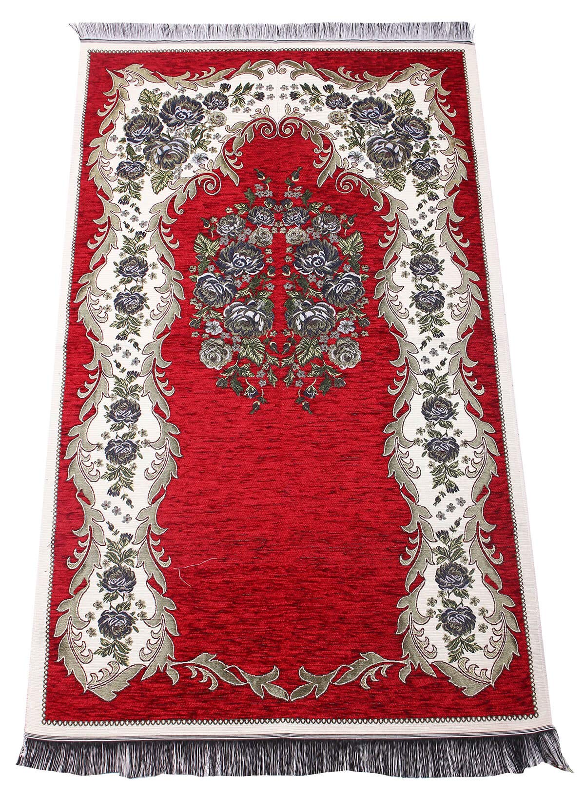 ihvan online Luxury Islamic Prayer Velvet Covered Gift Box, Deluxe 4 Piece Set with Elegant Velvet Covered Quran & Prayer Beads Tesbih & Prayer Rug, Ramadan & Eid Gift, Burgundy