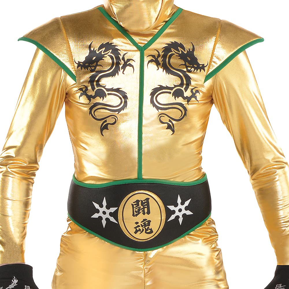 Gold Fighter Ninja Costume - Child Large - 12-14, 1 Pc