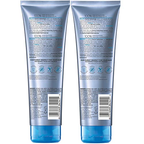 L'Oreal Paris EverCurl Sulfate Free Conditioner for Curly Hair, Lightweight, Anti-Frizz Hydration, Gentle on Curls, with Coconut Oil, 2 Count (8.5 Fl; Oz each) (Packaging May Vary)