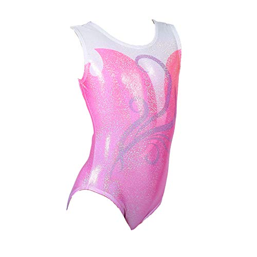 Aosva Gymnastics Leotards for Little Girls One-piece Sparkle Colorful Pink Dancing Athletic Top Tank 2-3T