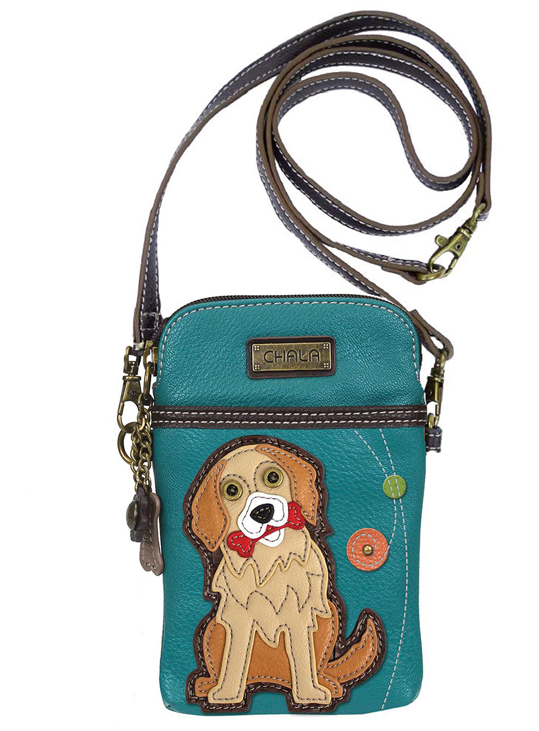 Chala Golden Retriever Cellphone Crossbody Handbag - Convertible Strap
