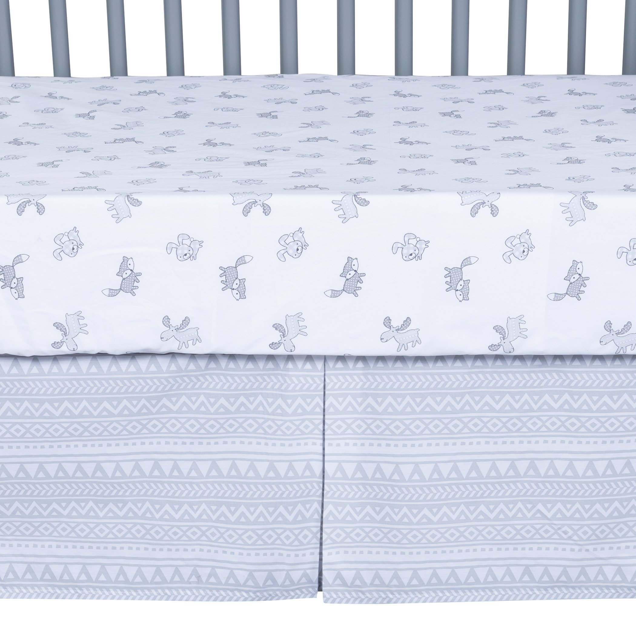 Trend Lab Aztec Forest 3 Piece Crib Bedding Set, Can Be Used As A Blanket Or A Playmat for Tummy Time, Includes Quilt, Fitted Crib Sheet and Skirt