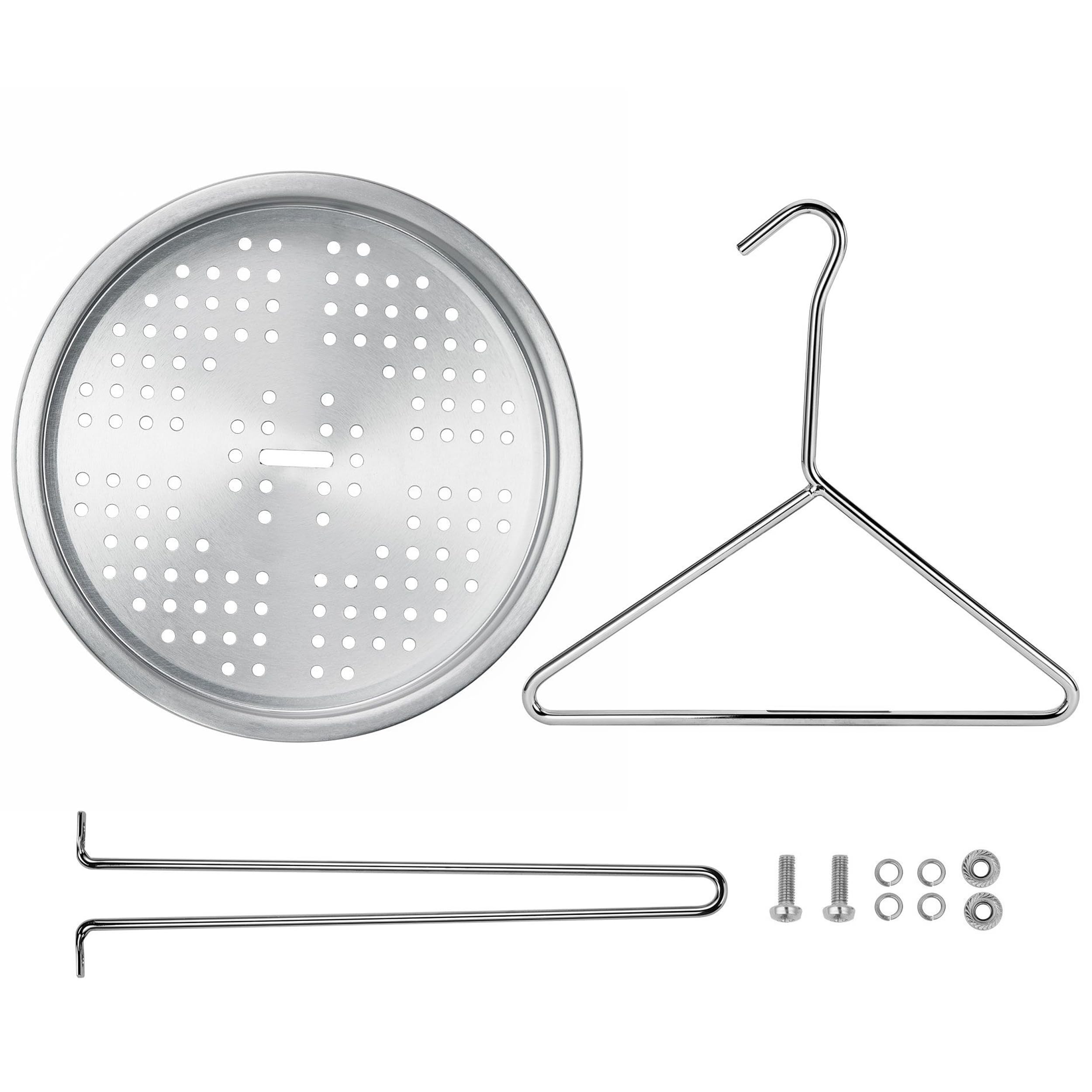 BOHK Turkey Chicken Fryer Poultry Rack Set Deep Frying Rack and Handle lifter Hook Stainless Steel Vertical Chicken Roaster Stand Rack, Heavy Duty Aluminum Roasting Drip Pan (Style A)