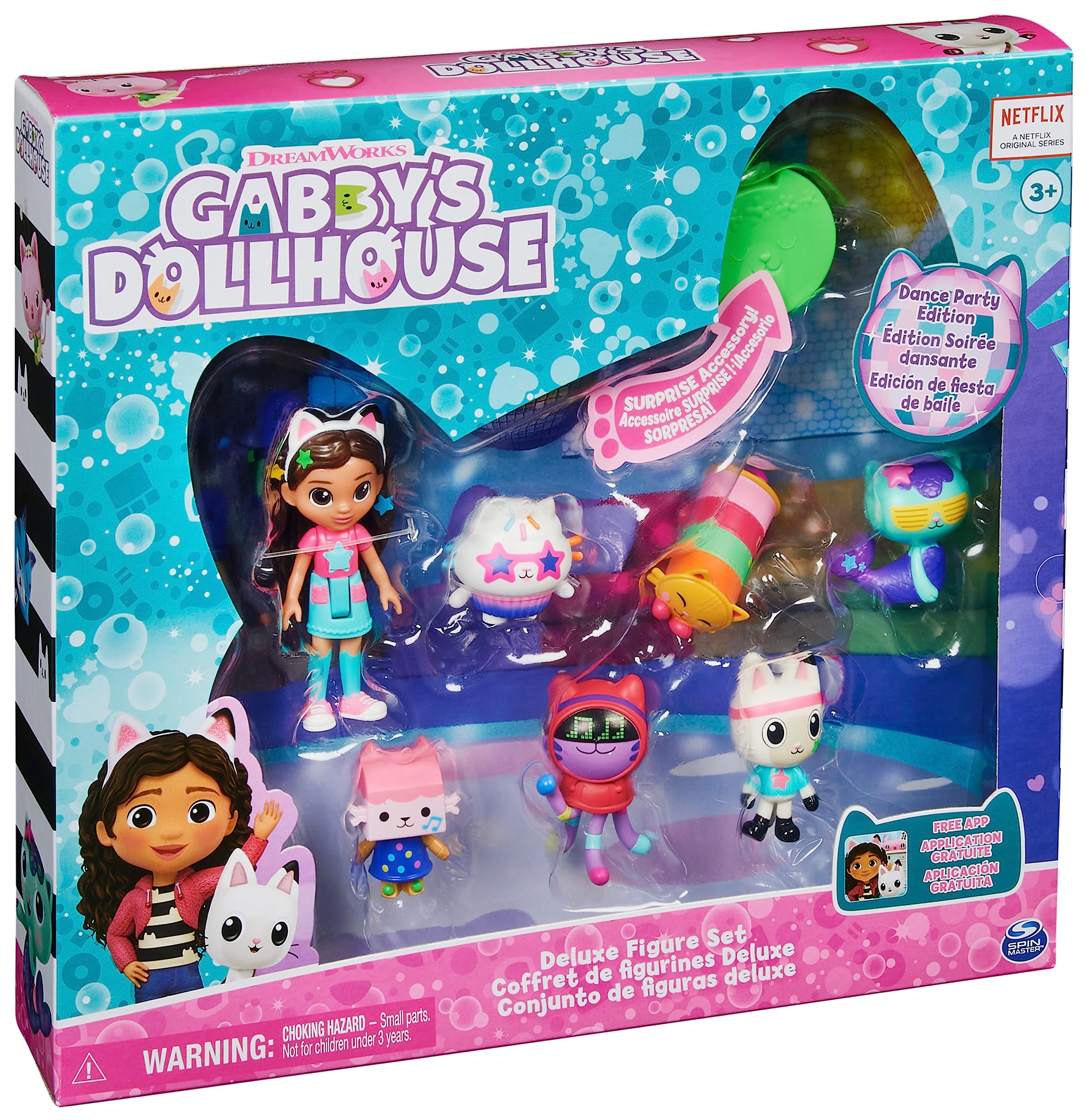 Gabby’s Dollhouse, Dance Party Theme Figure Set with a Gabby Doll, 6 Cat Toy Figures and Accessory Kids Toys for Ages 3 and up!