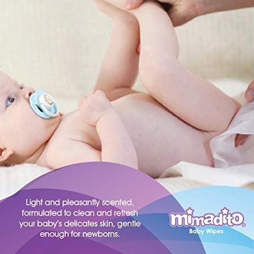 Mimadito Chamomile β Lightly Scented Baby Wipes (864 Wipes: 12 Packages of 72 Wet Wipes)