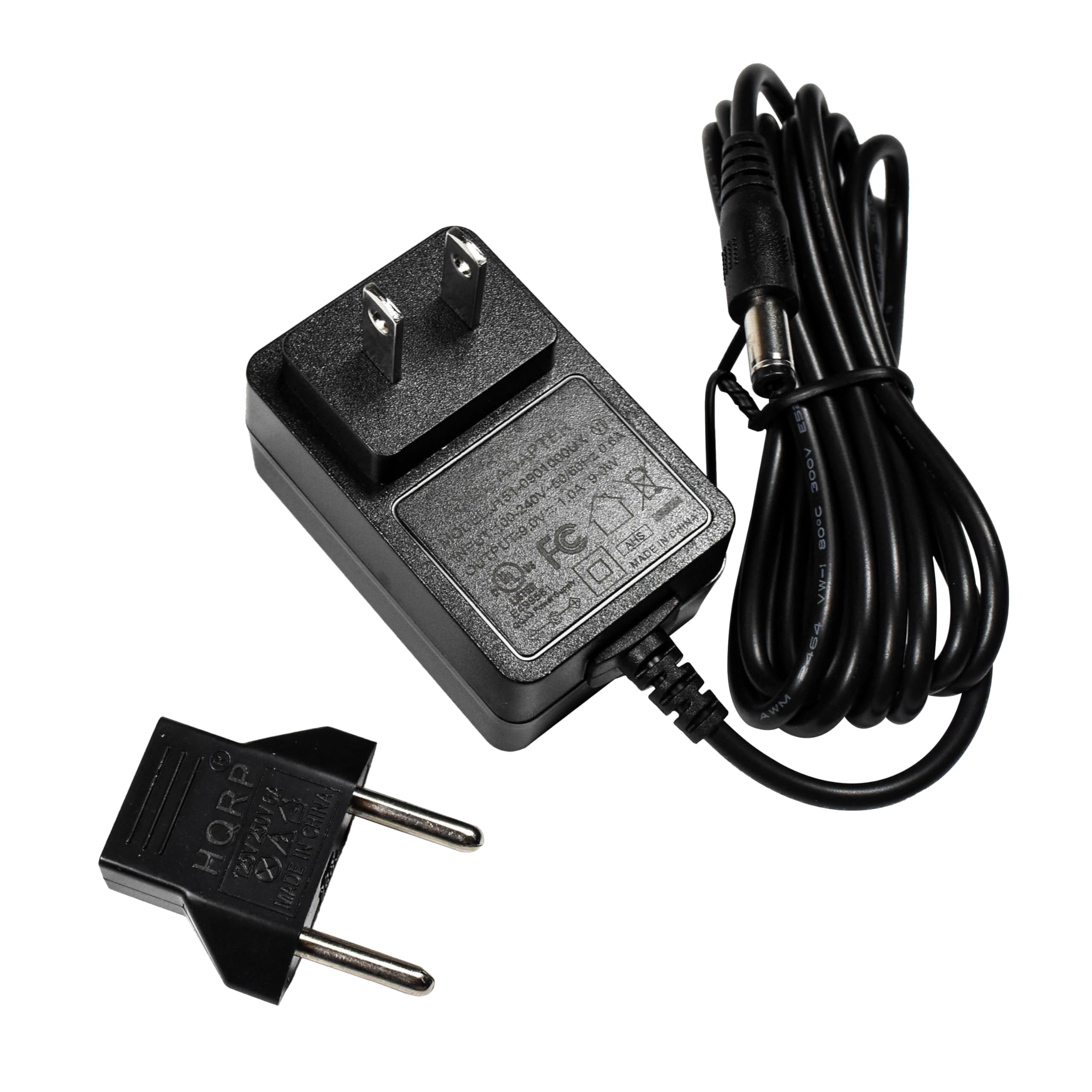 HQRP 9V AC Adapter Compatible with Digital Innovations SkipDr, GameDr, DvdDr Deluxe Premier, PhotoDr, DataDr Disc Repair System Power Supply Cord Adaptor UC1000-9 + Euro Plug Adapter