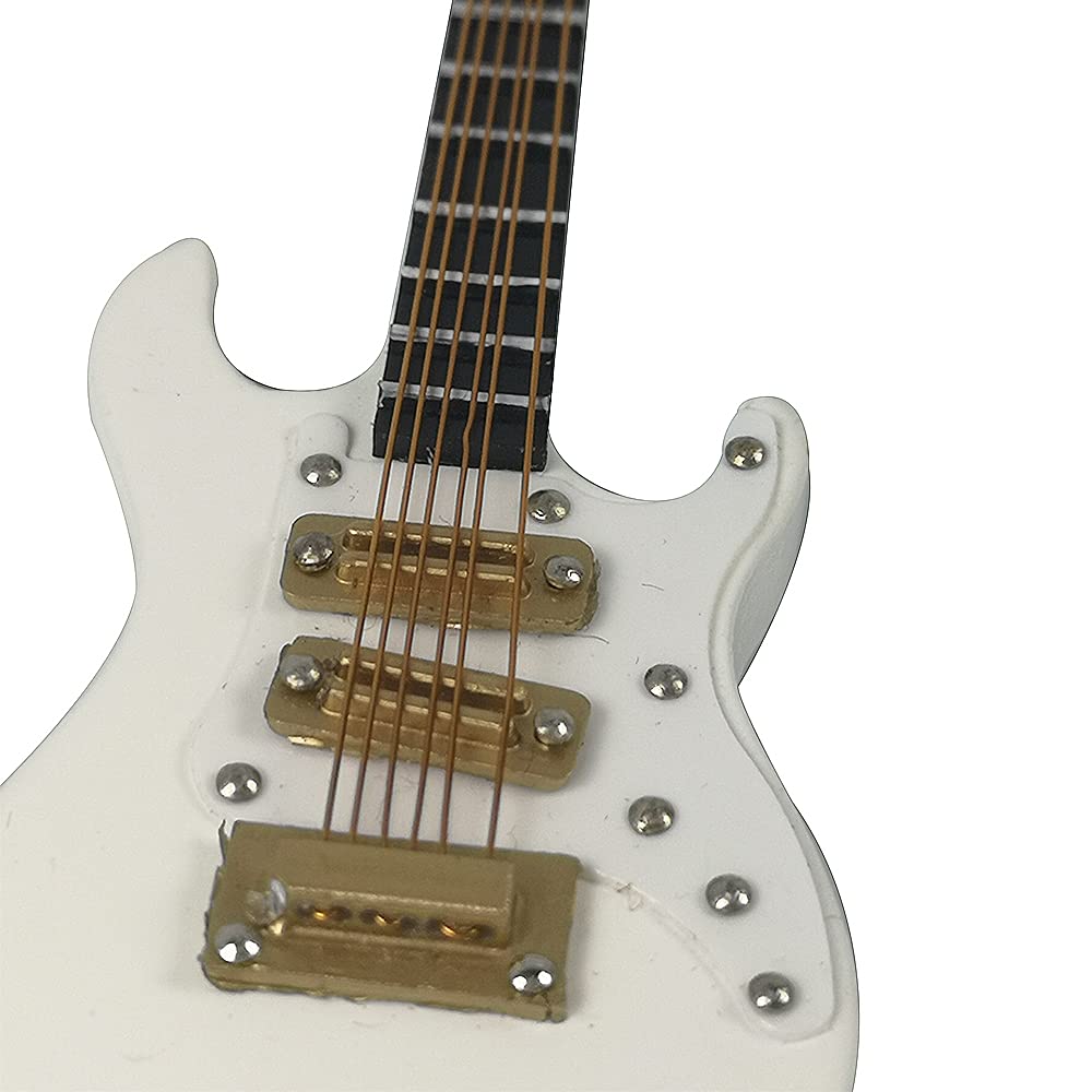 ALANO 10cm white Electric Guitar model electric guitar ornament mini guitar model (GE34W-10-S)
