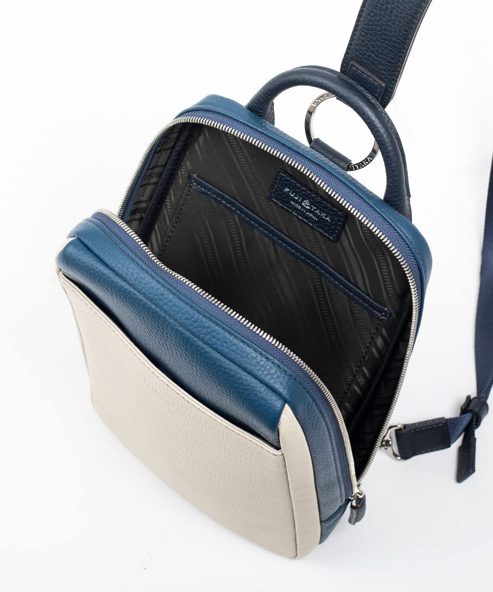 FUJITAKA, Genuine Leather One Shoulder Bag, Made In Japan, No.627911 BLACK - JAPAN MADE, Black
