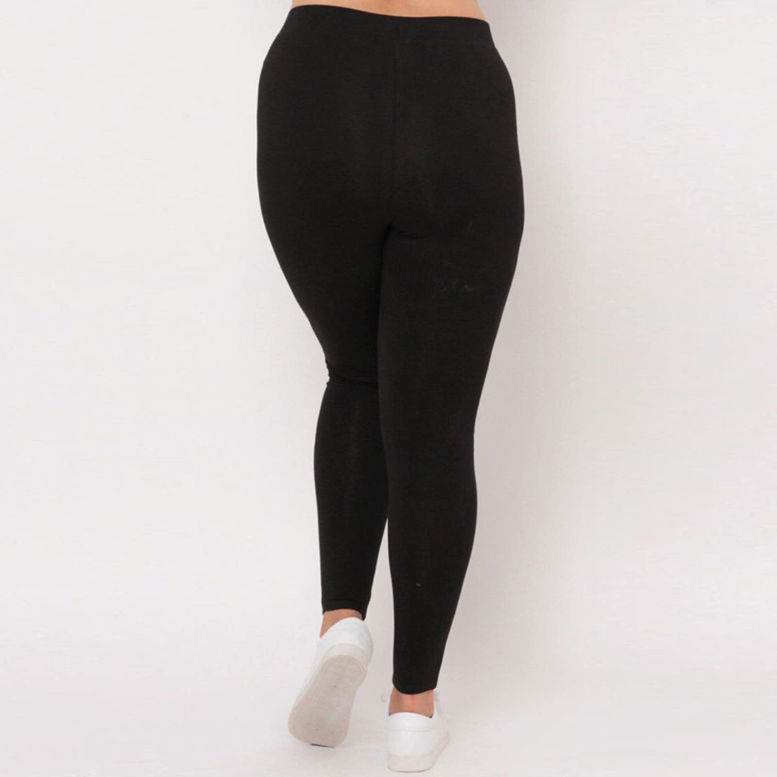 Angxiwan Leggings for Women Butt Lifting High Waisted Tummy Control Workout Leggings Plus Size Cut Out Athletic Yoga Pants Black