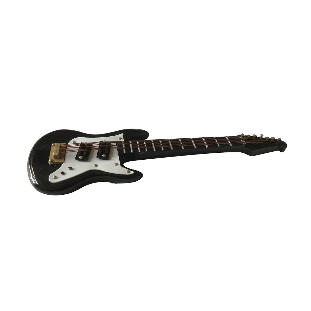 ALANO 12cm Black bass Guitar Ornament Guitar Decorations Wood Guitar Ornament(GE23B-12)