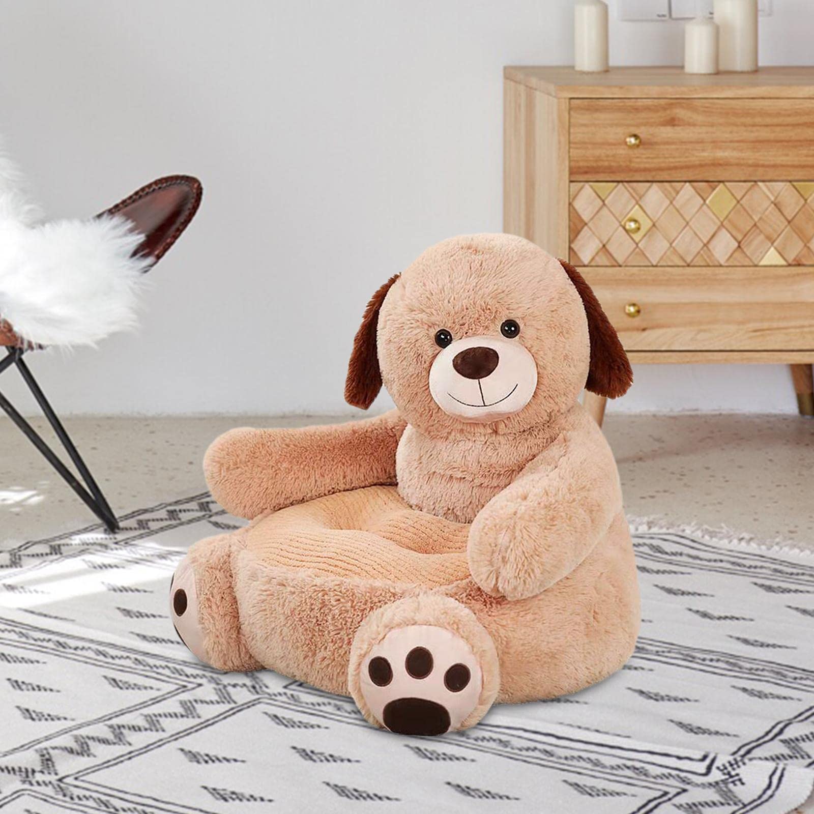 MagiDeal Kids Plush Cartoons Small Sofa Chair for Reading, Relaxing and Snuggling Nurseries Decoration Learning Sitting Multiple Purposes Comfortable, Dog
