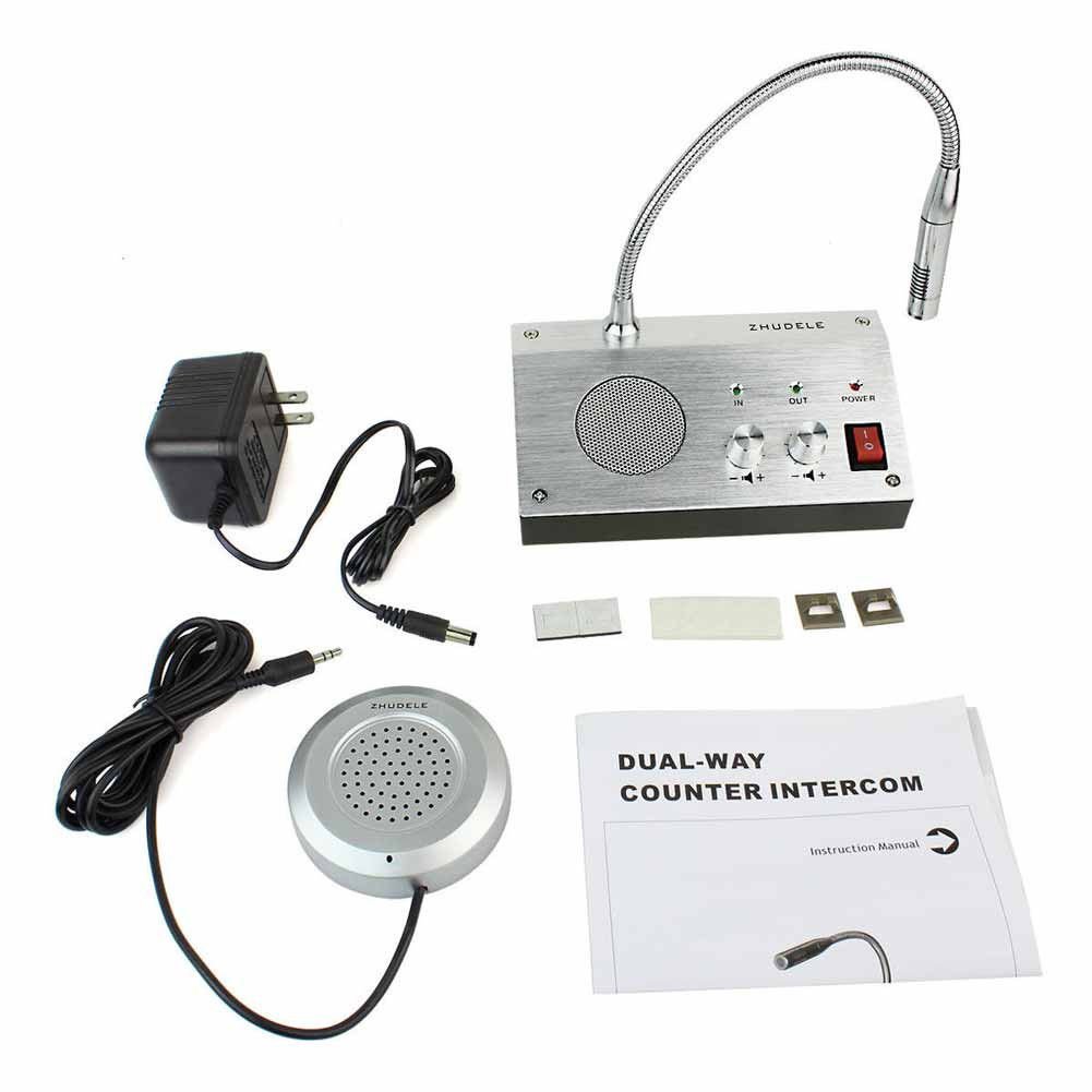 Higoo ZDL-9908 Bank/Office/Store/Station Counter Window Intercom System, Dual-Way Intercommunication Microphone, Interphone System