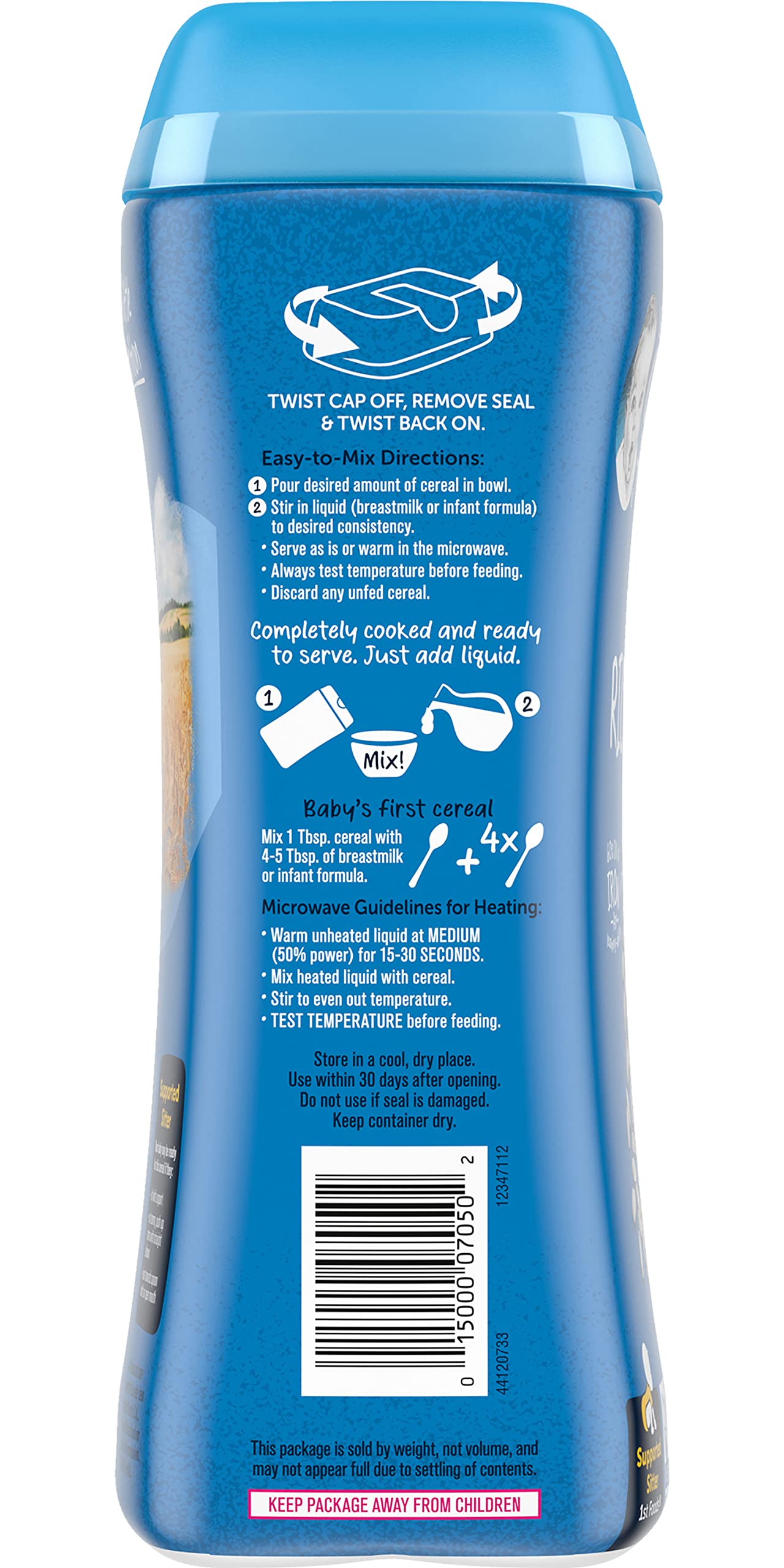 Gerber Cereal for Baby 1st Foods Rice Cereal, Made with Essential Nutrients for Supported Sitters, Non-GMO Project Verified, 16-Ounce Canister (Pack of 6)